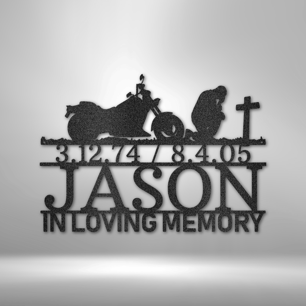 In Loving Memory Motorcycle Sign – Celebrating Life Gift Shop