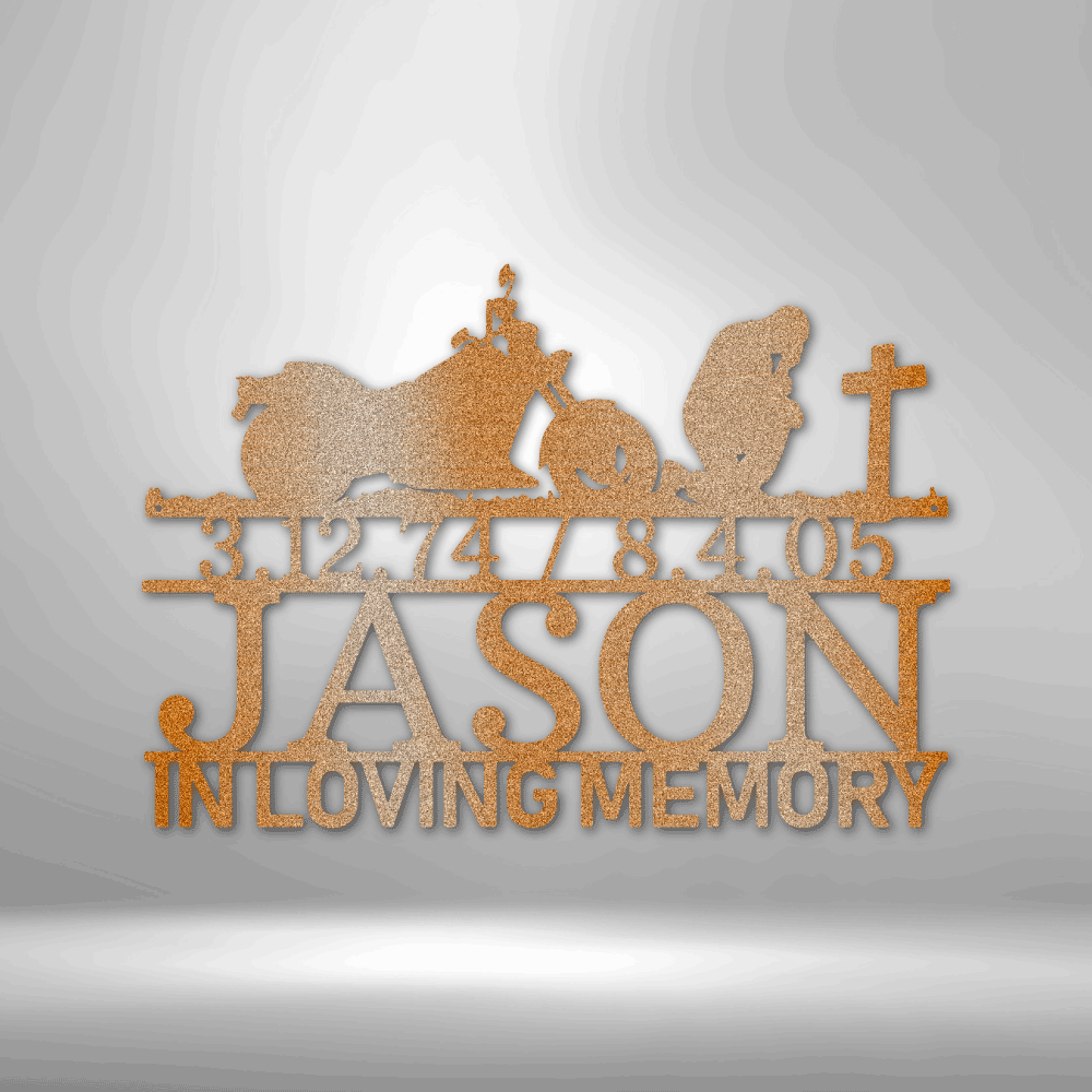 In Loving Memory Motorcycle Sign – Celebrating Life Gift Shop