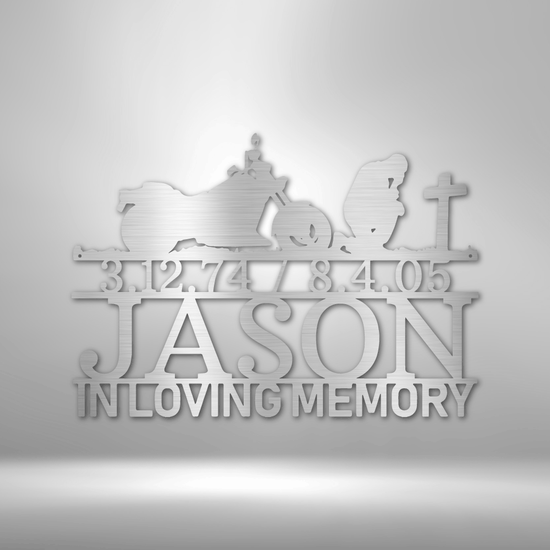 In Loving Memory Motorcycle Sign – Celebrating Life Gift Shop