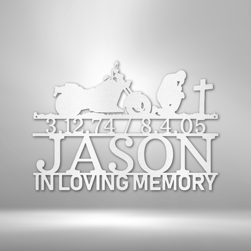 In Loving Memory Motorcycle Sign – Celebrating Life Gift Shop